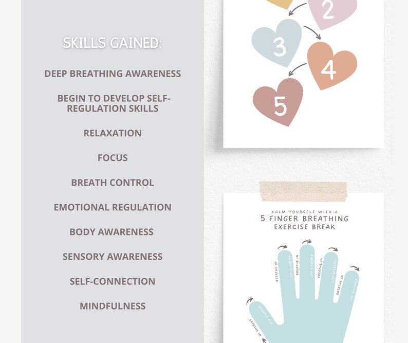 Finger Tracing and Breathing Exercise Calm Down Cards and Posters ...