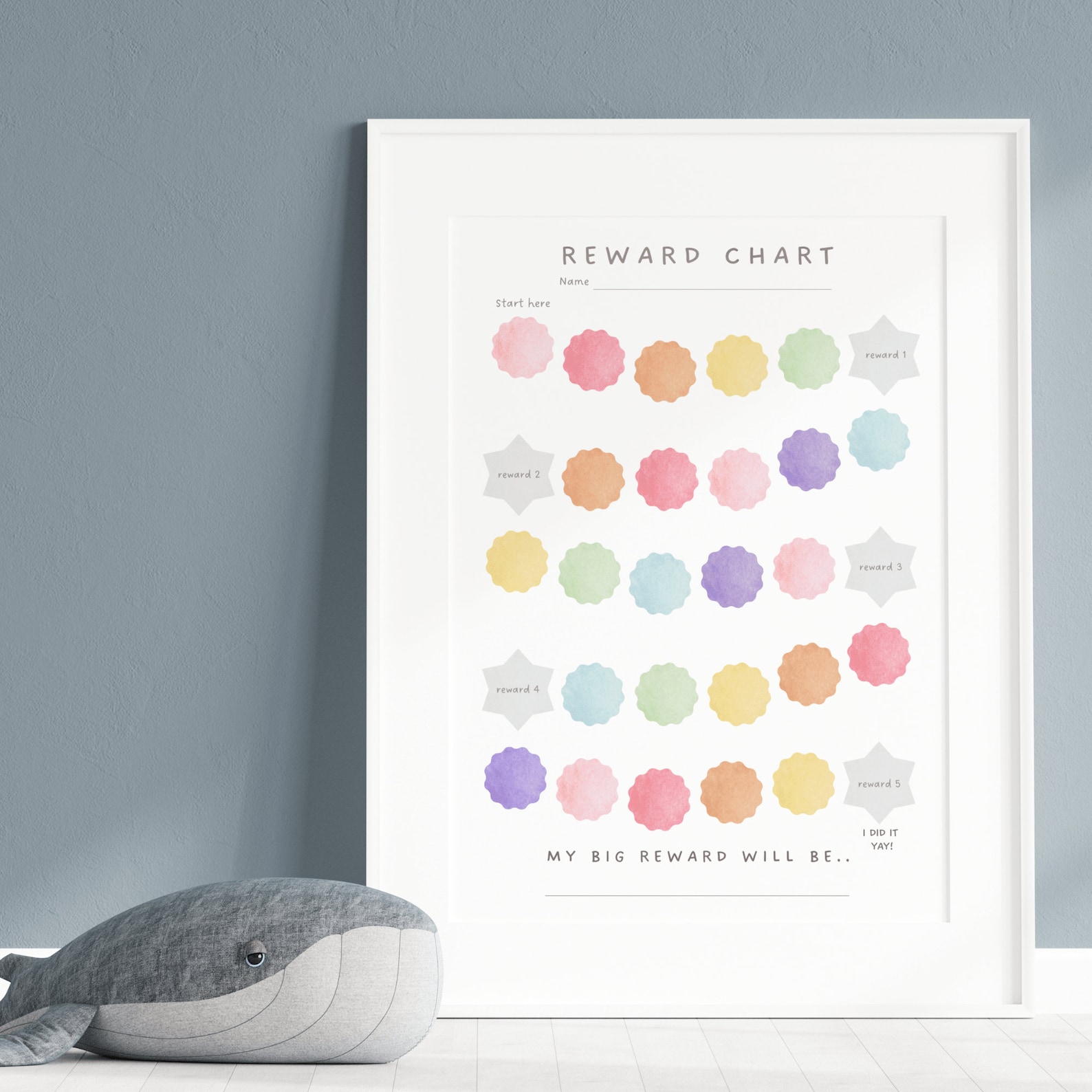 Reward Chart for Kids Toddler Reward Chart Printable Rainbow - Etsy