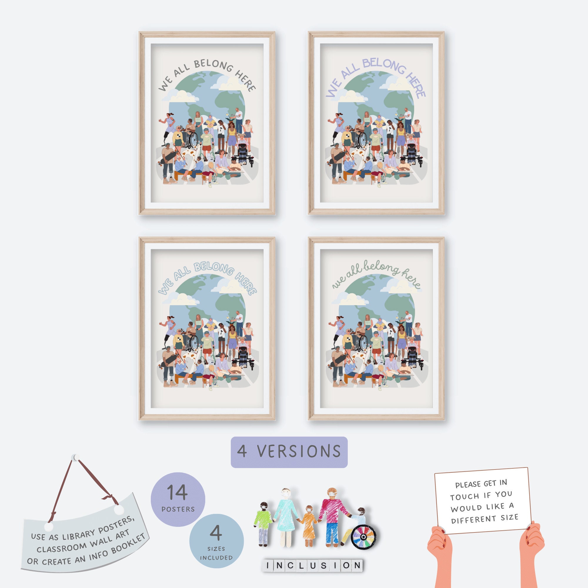 14 Disability Awareness and Inclusion Posters School Counselor Office ...