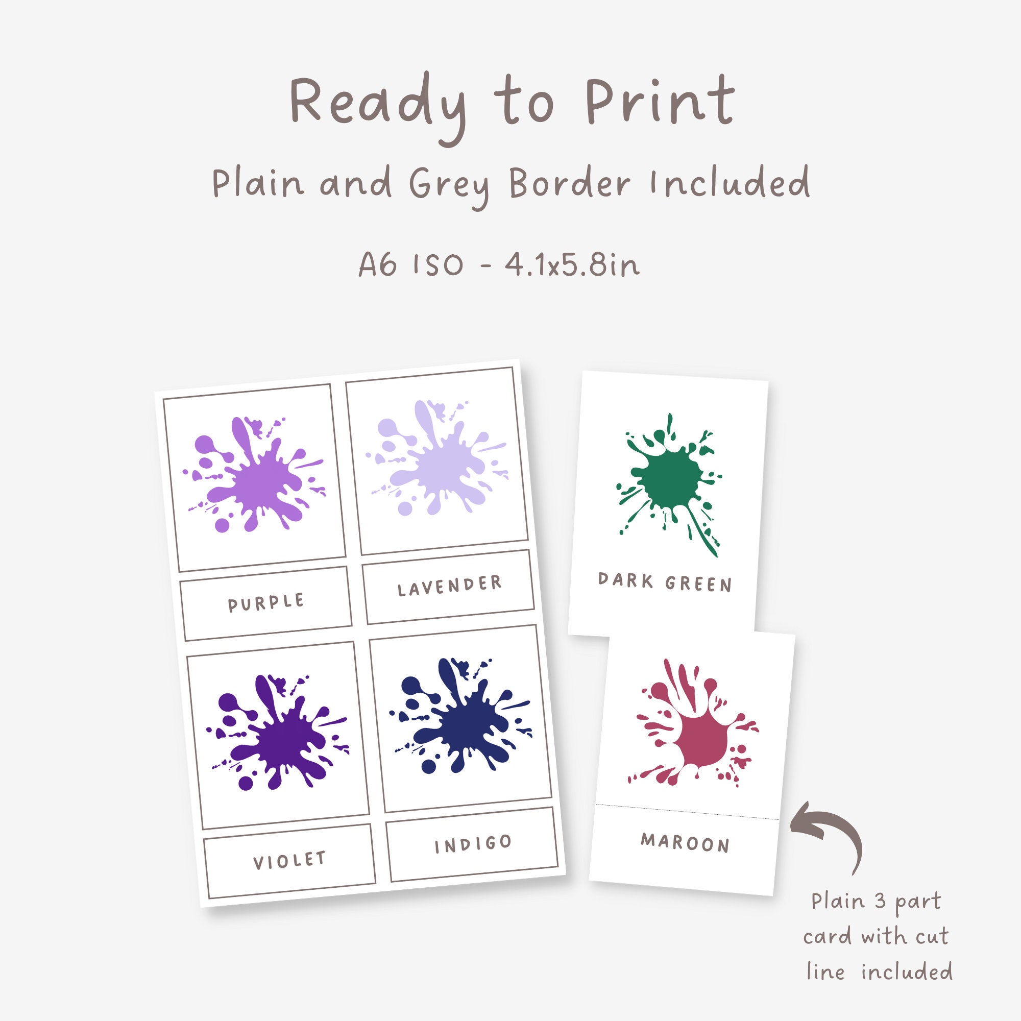 Color Flash Cards Splash Pattern Print at Home, Homeschool Resources ...