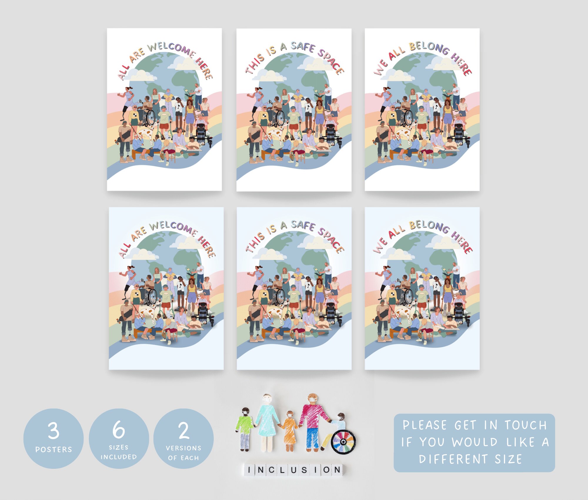 Safe Space Sign, We All Belong Here and All Are Welcome Here for ...