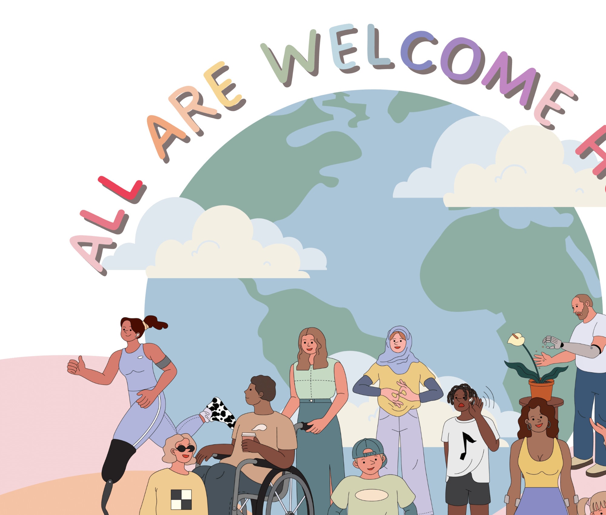 Safe Space Sign, We All Belong Here and All Are Welcome Here for ...