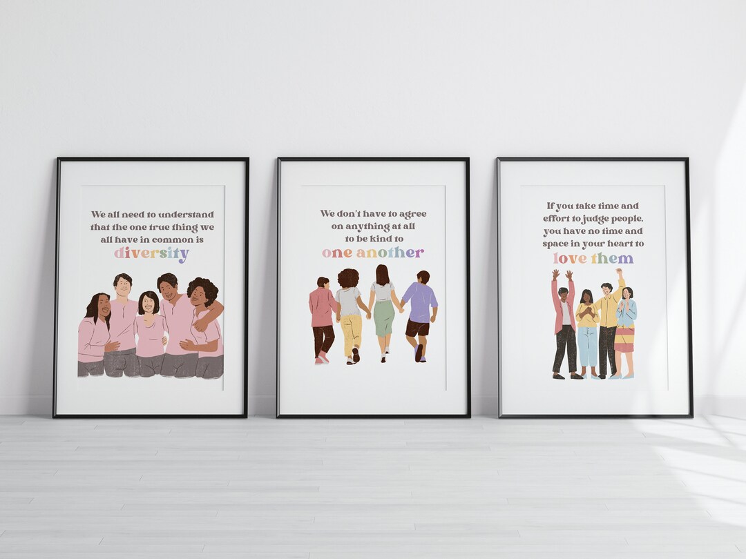 Diversity Inclusion Posters for Office, School Counselor, Social Worker ...