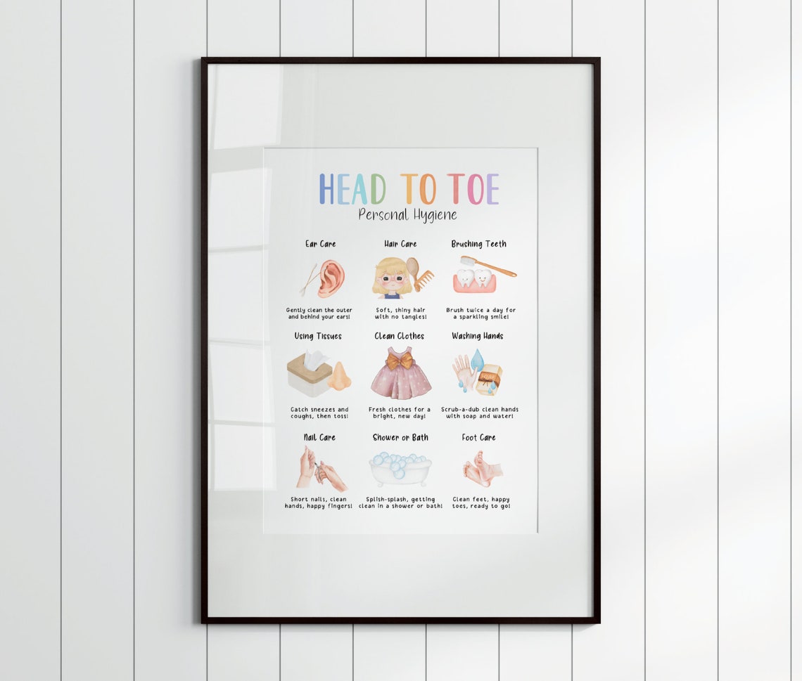 Personal Hygiene Poster for Toddlers and Kids, Kids Daily Schedule ...