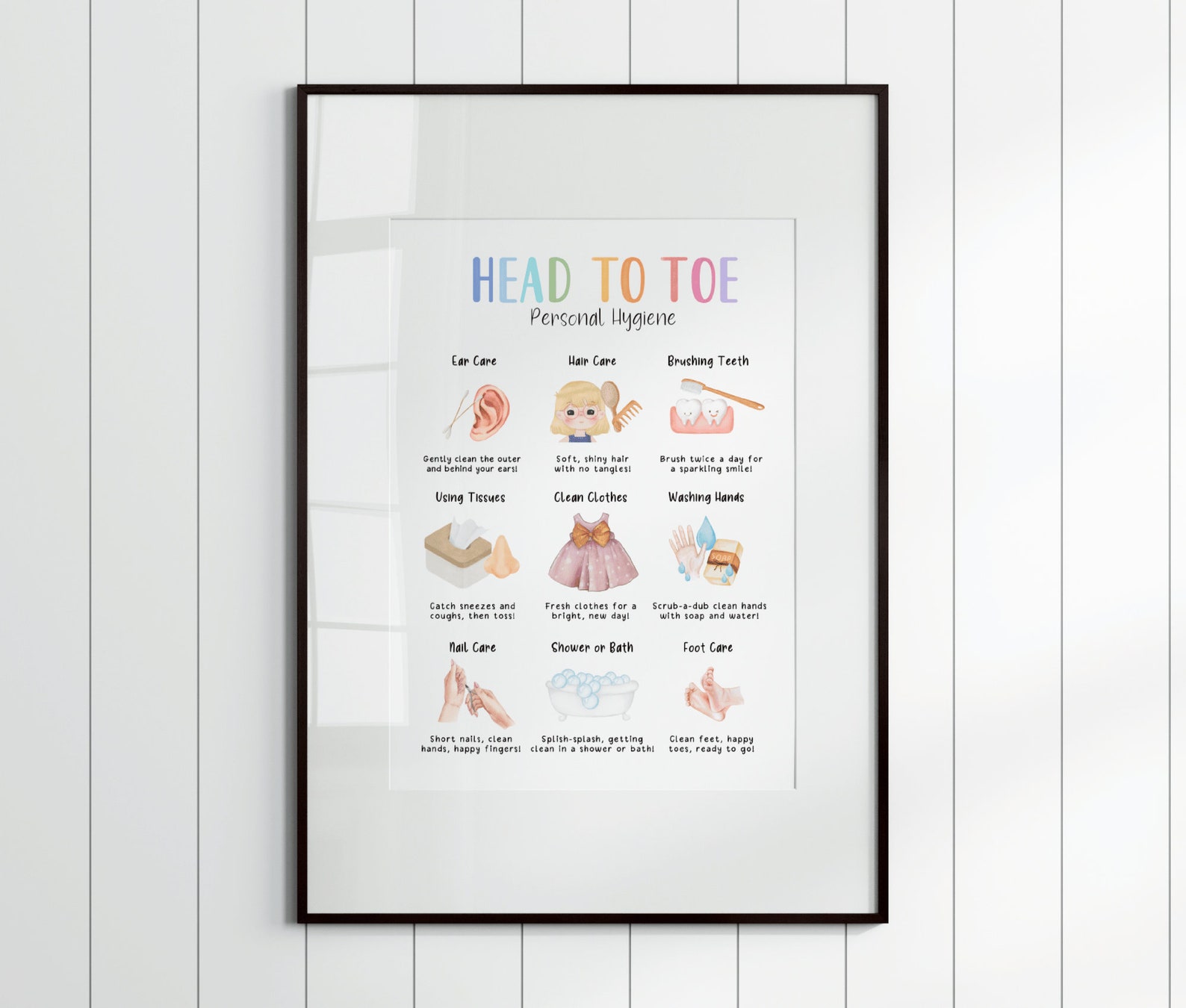 Personal Hygiene Poster for Toddlers and Kids, Kids Daily Schedule ...
