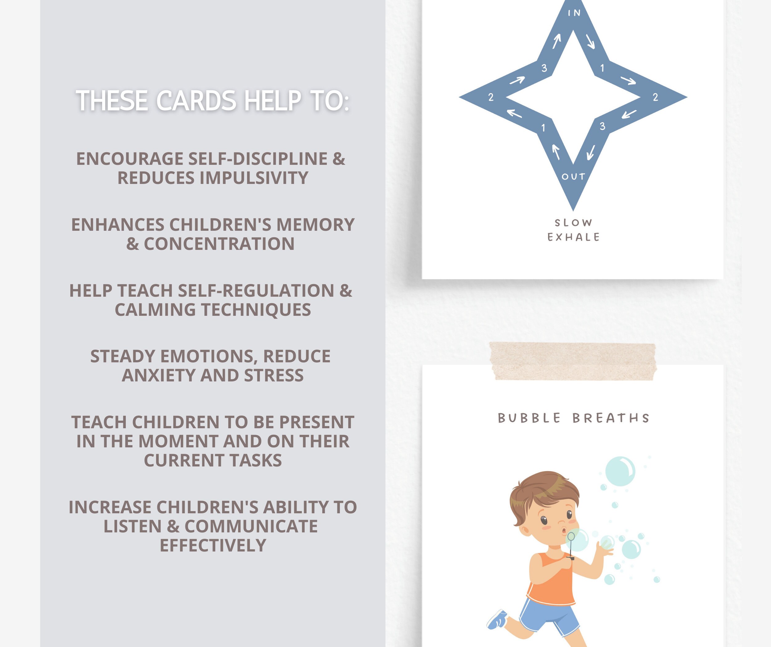 Finger Tracing and Breathing Exercise Calm Down Cards and Posters ...