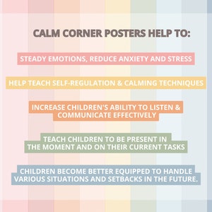 Calm Corner Classroom Posters With Feelings Chart and Breathing ...