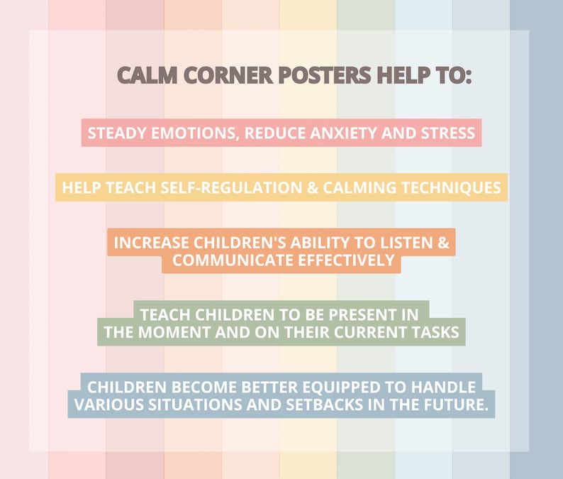 Calm Corner Classroom Posters With Feelings Chart and Breathing ...