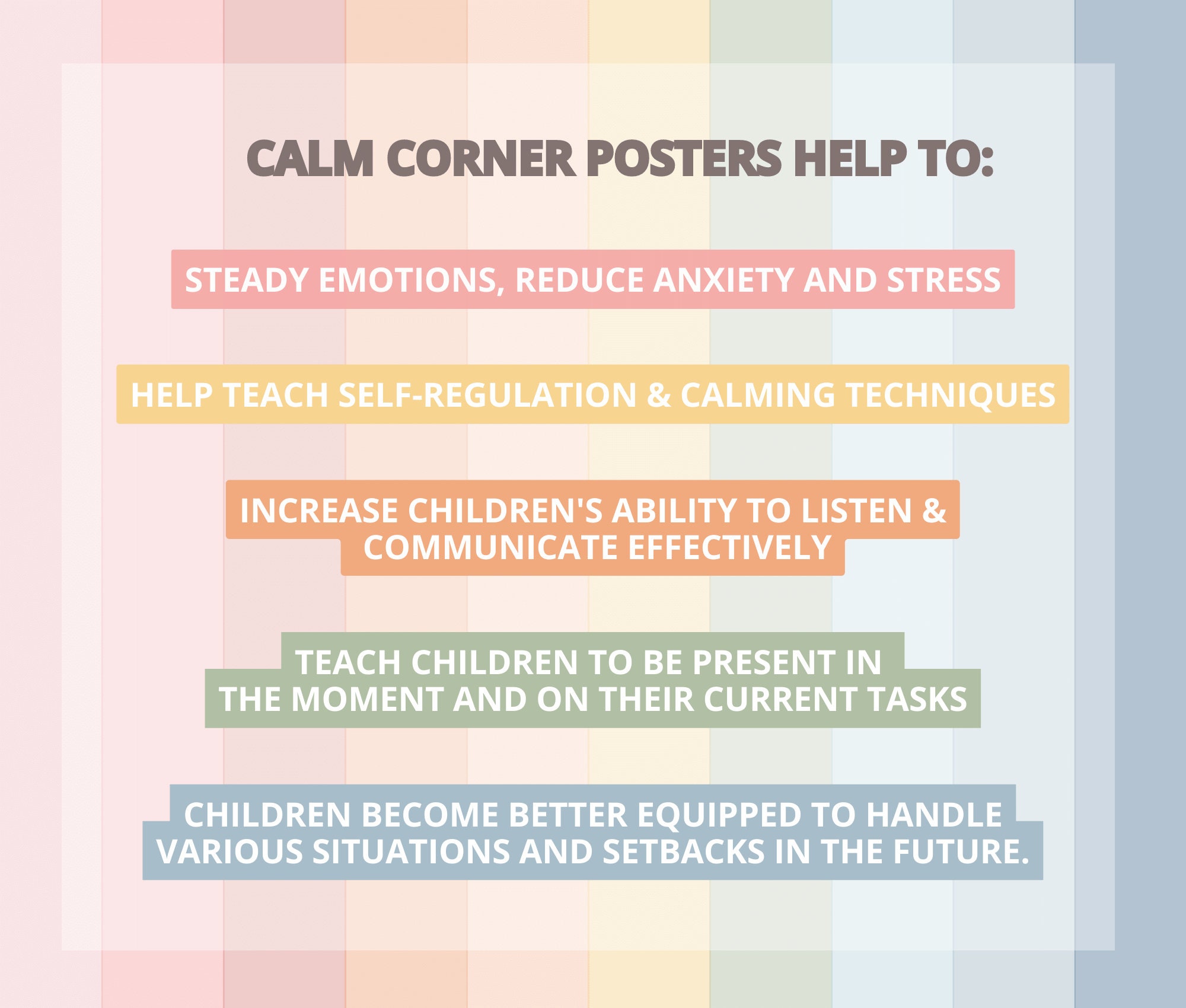 Calming Classroom Posters With Safe Space Signs and Breathing Exercises ...