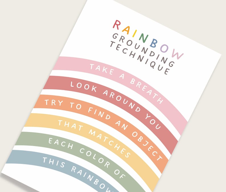 Calm Corner Posters in Rainbow Colors, Therapy Office Decor ...