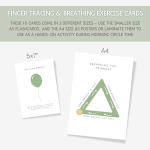 Finger Tracing Flashcards and Breathing Exercise Calm Down Cards and ...