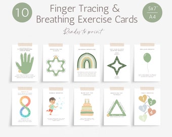 Finger Tracing and Breathing Exercise Calm Down Cards and Posters ...
