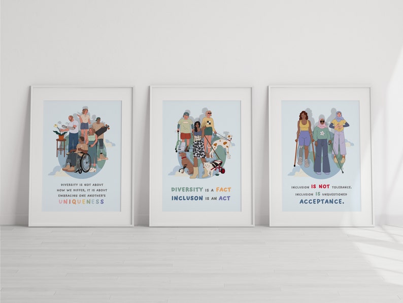 Diversity and Inclusion Posters, Therapy Office Decor, School Counselor ...