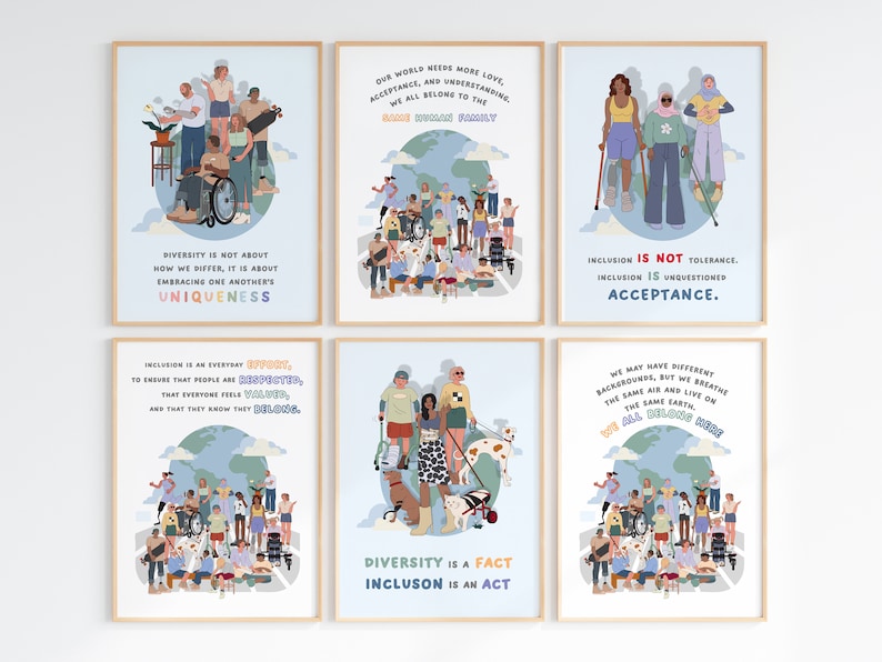 Disability Inclusion & Diversity Posters for Office, School Counselor ...