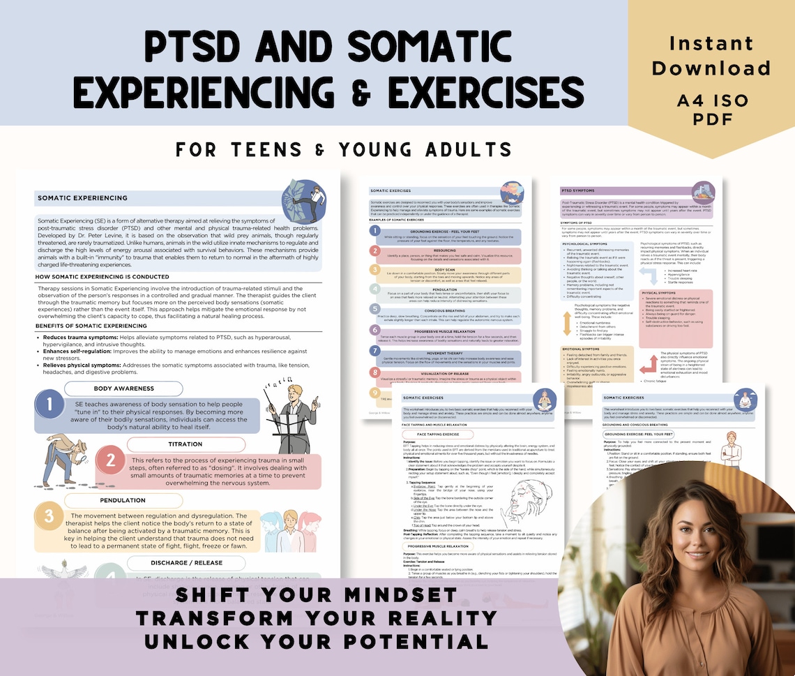 Trauma Somatic Worksheets and Exercises for Teens and Young Adults ...