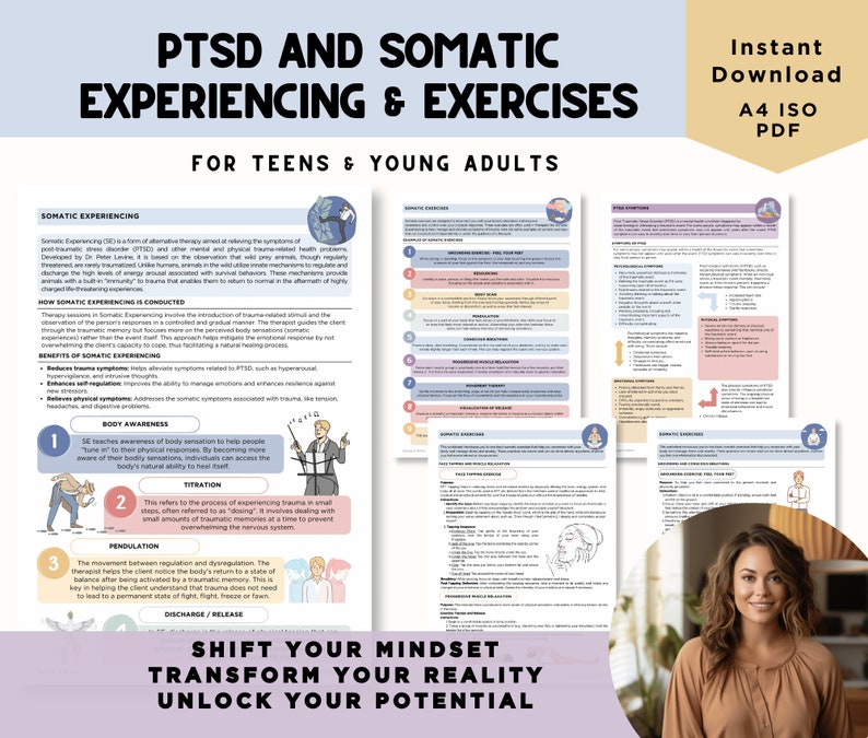 Trauma Somatic Worksheets and Exercises for Teens and Young Adults ...