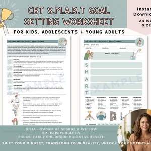 Goal Setting Template Worksheet for Adolescents and Young Adults, Goal ...