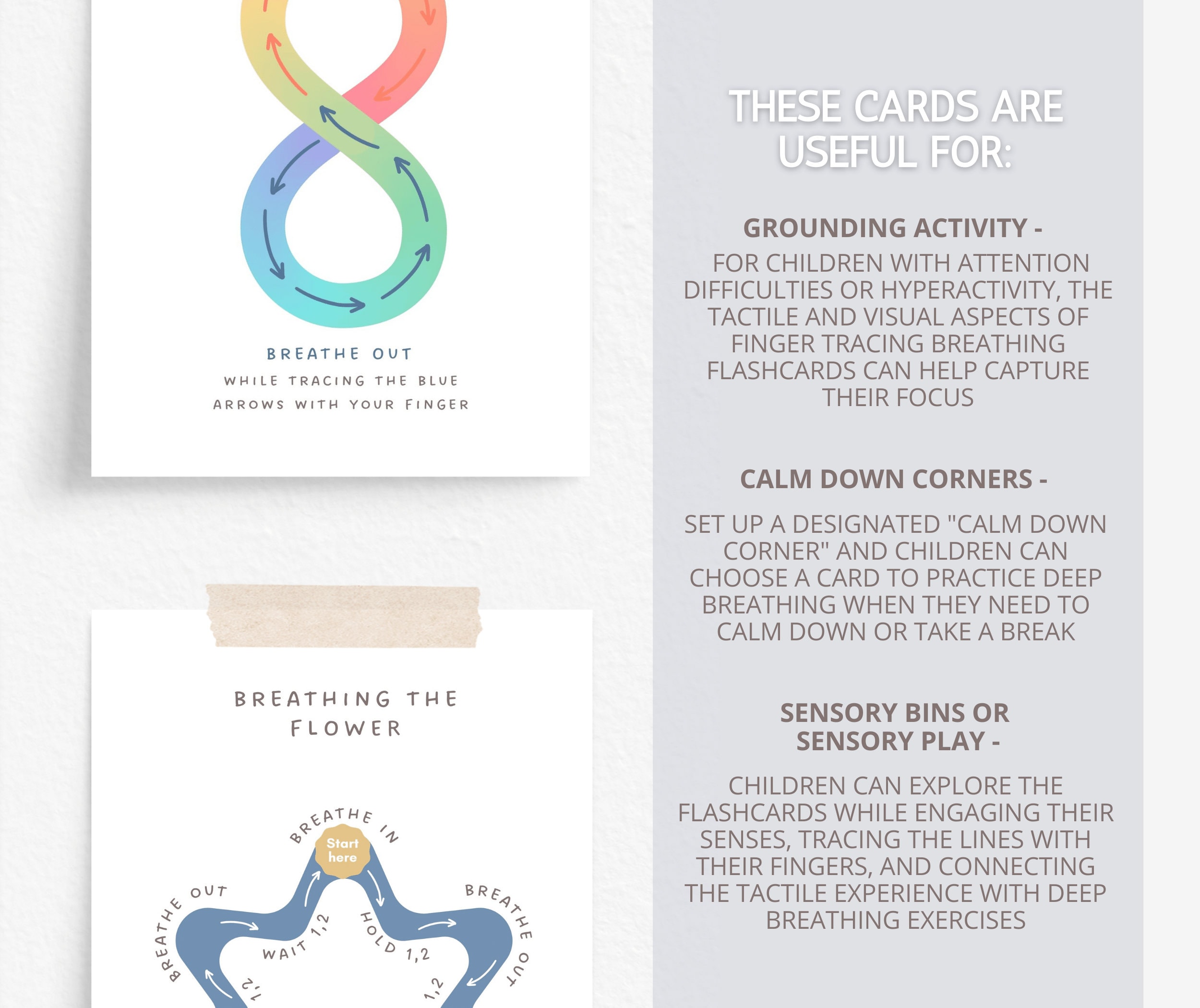 Finger Tracing and Breathing Exercise Calm Down Cards and Posters ...