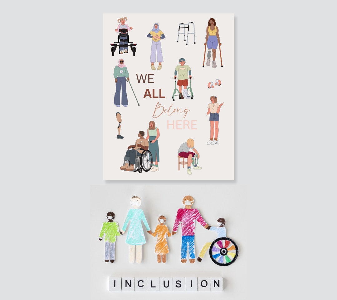 We All Belong Here Poster, Inclusion Posters School Counselor Inclusive ...