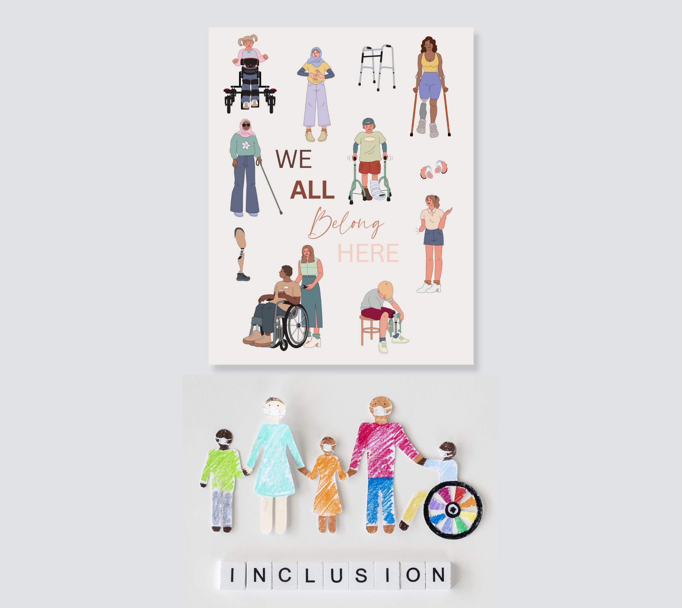 We All Belong Here Poster, Inclusion Posters School Counselor Inclusive ...
