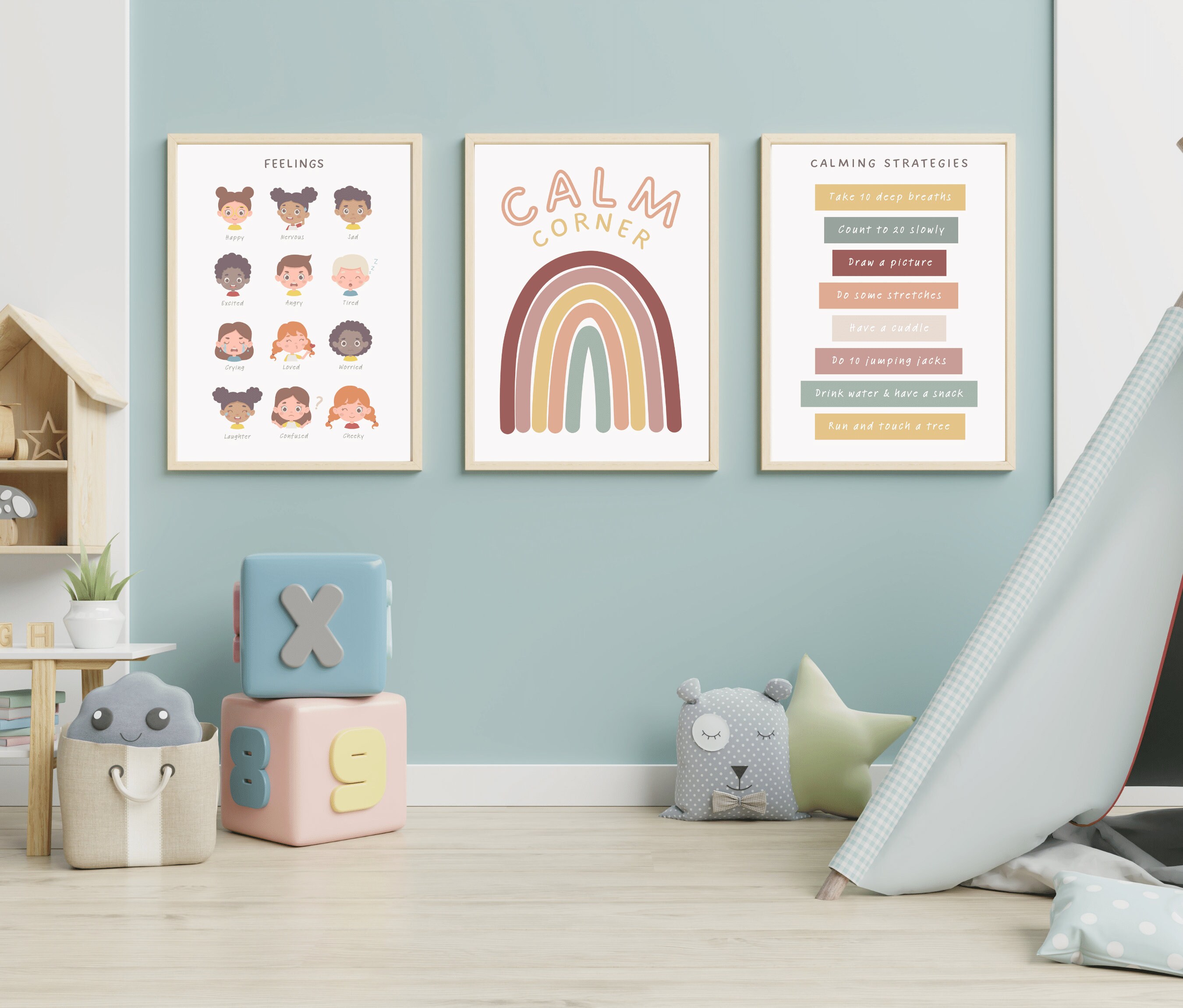 6 Calm Corner Earth Tone Posters Emotional Learning Resources, Calming ...