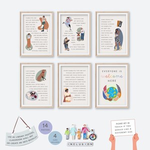 14 Disability Awareness and Inclusion Posters School Counselor Office ...