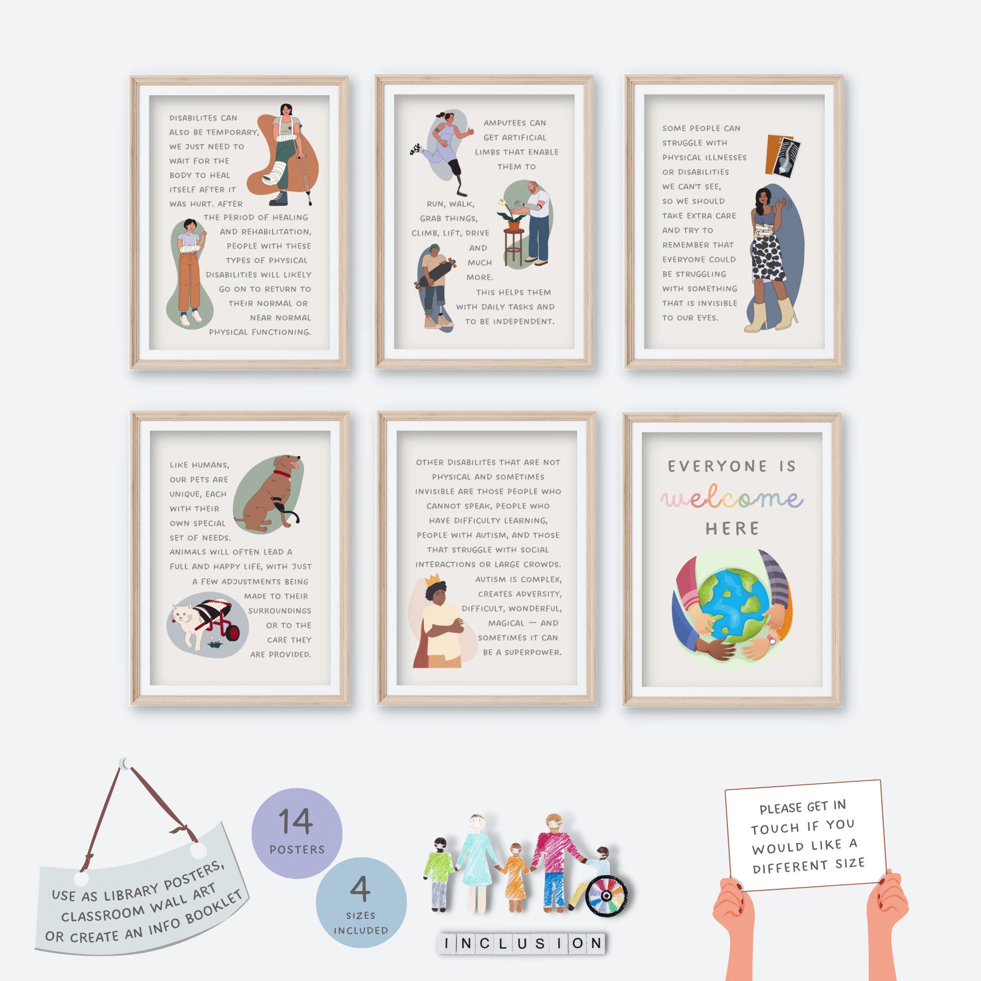 14 Disability Awareness and Inclusion Posters School Counselor Office ...