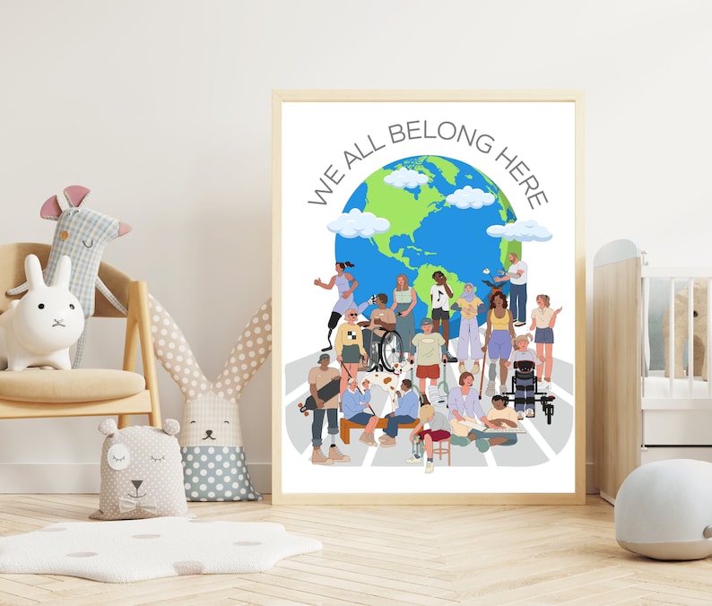 We All Belong Here Poster, Inclusion Posters School Counselor, Social ...