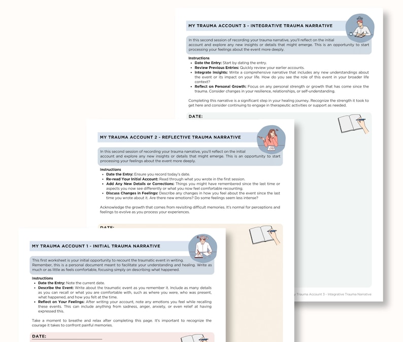Therapy Worksheets My Trauma Narrative for Teens and Young Adults ...