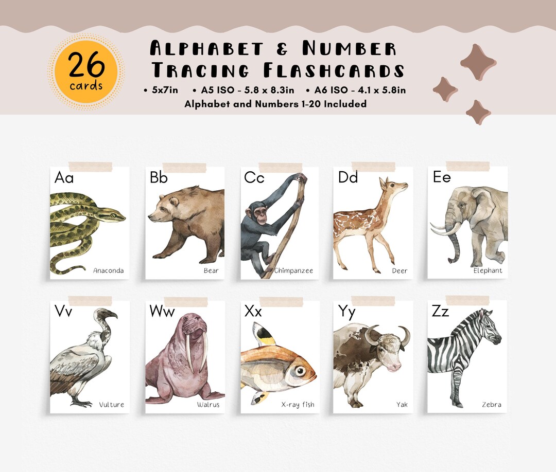 Animal Alphabet Flashcards for Toddlers | Homeschool Resources ...