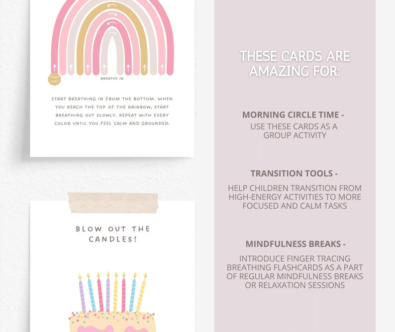 Finger Tracing and Breathing Exercise Calm Down Cards and Posters ...