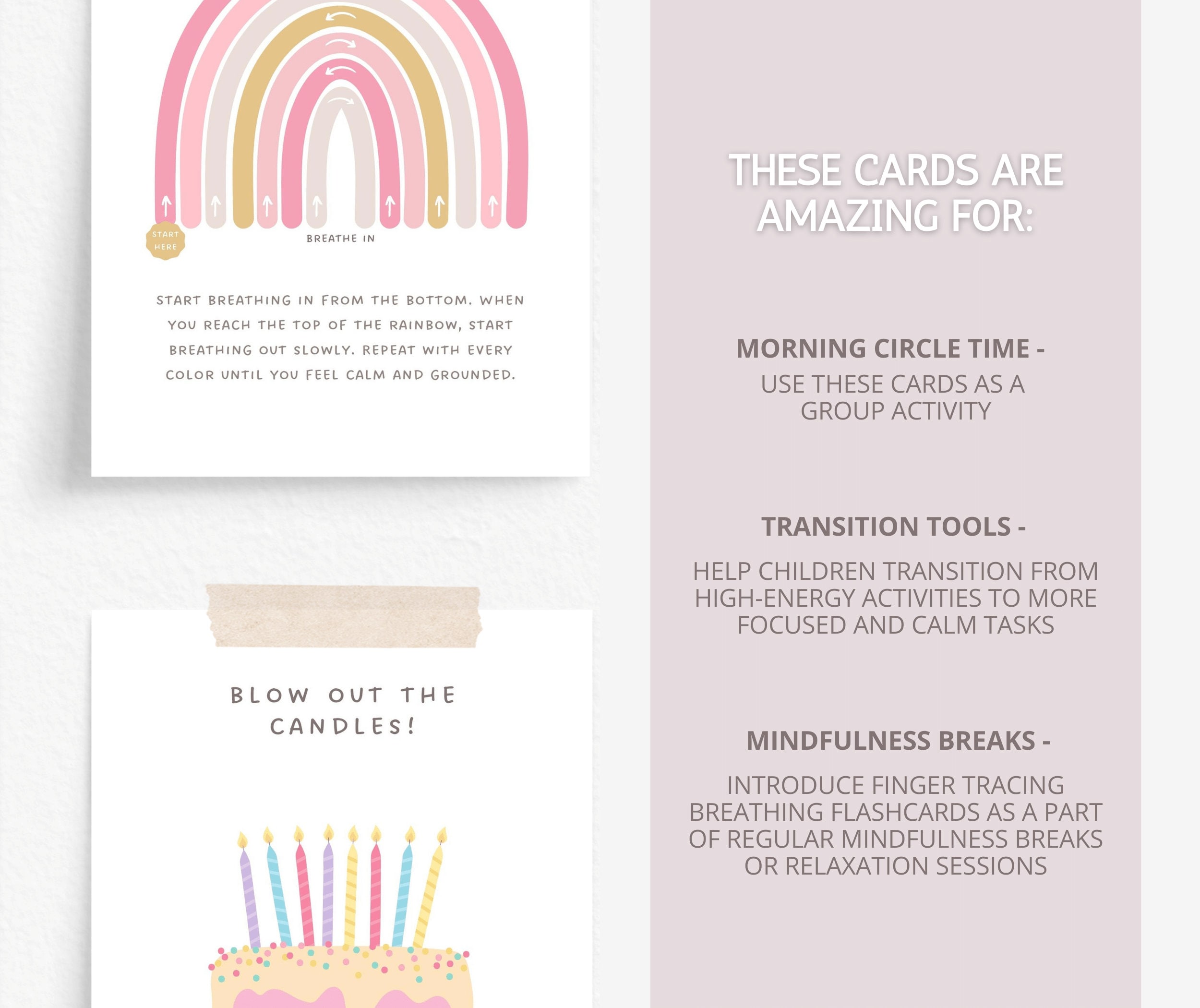 Finger Tracing and Breathing Exercise Calm Down Cards and Posters ...