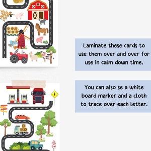 Vehicle Finger Tracing Flashcards for Your Calm Down Corner Kit, Kids ...