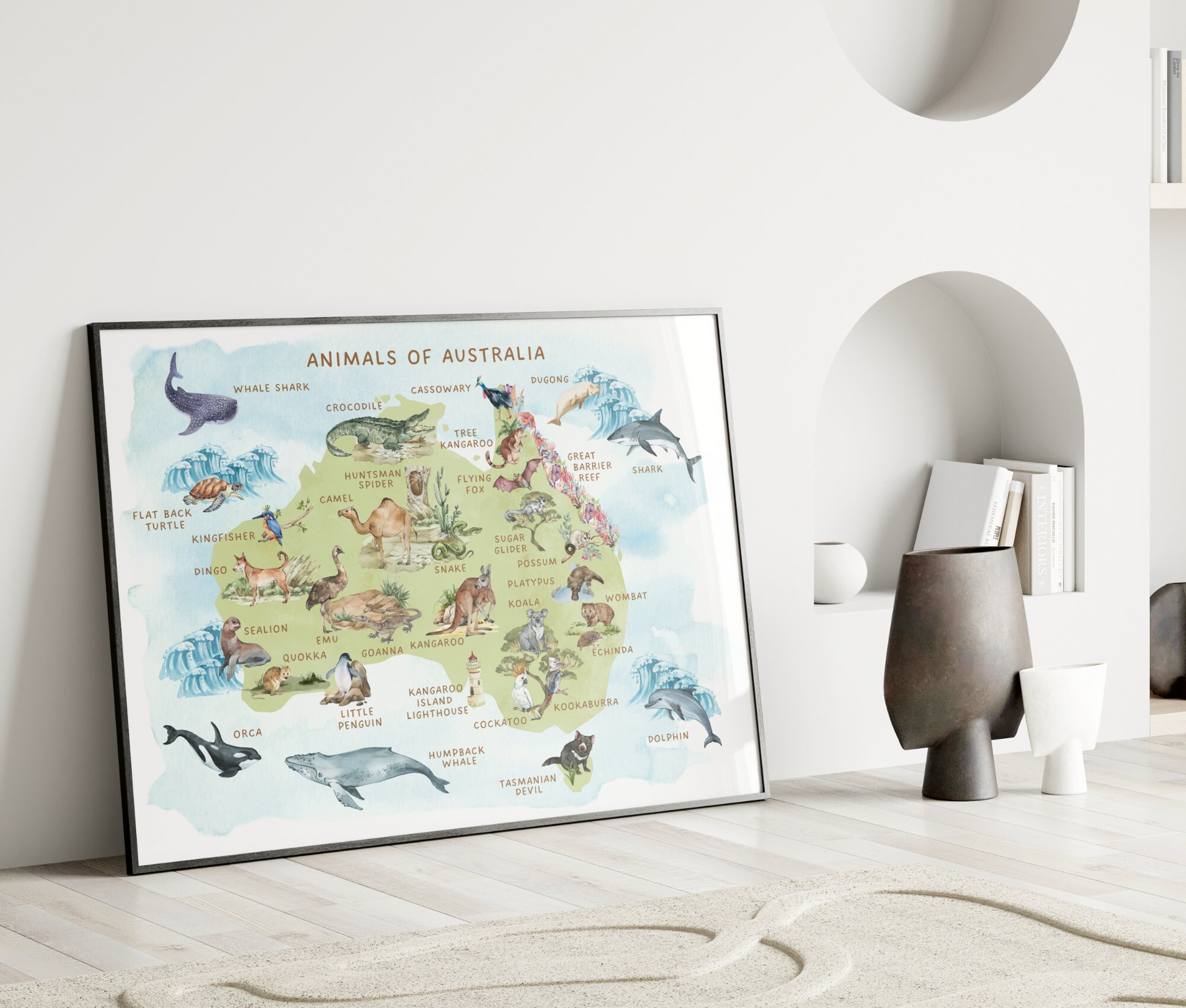 Educational Map of Australian Animals Poster Print for - Etsy Australia