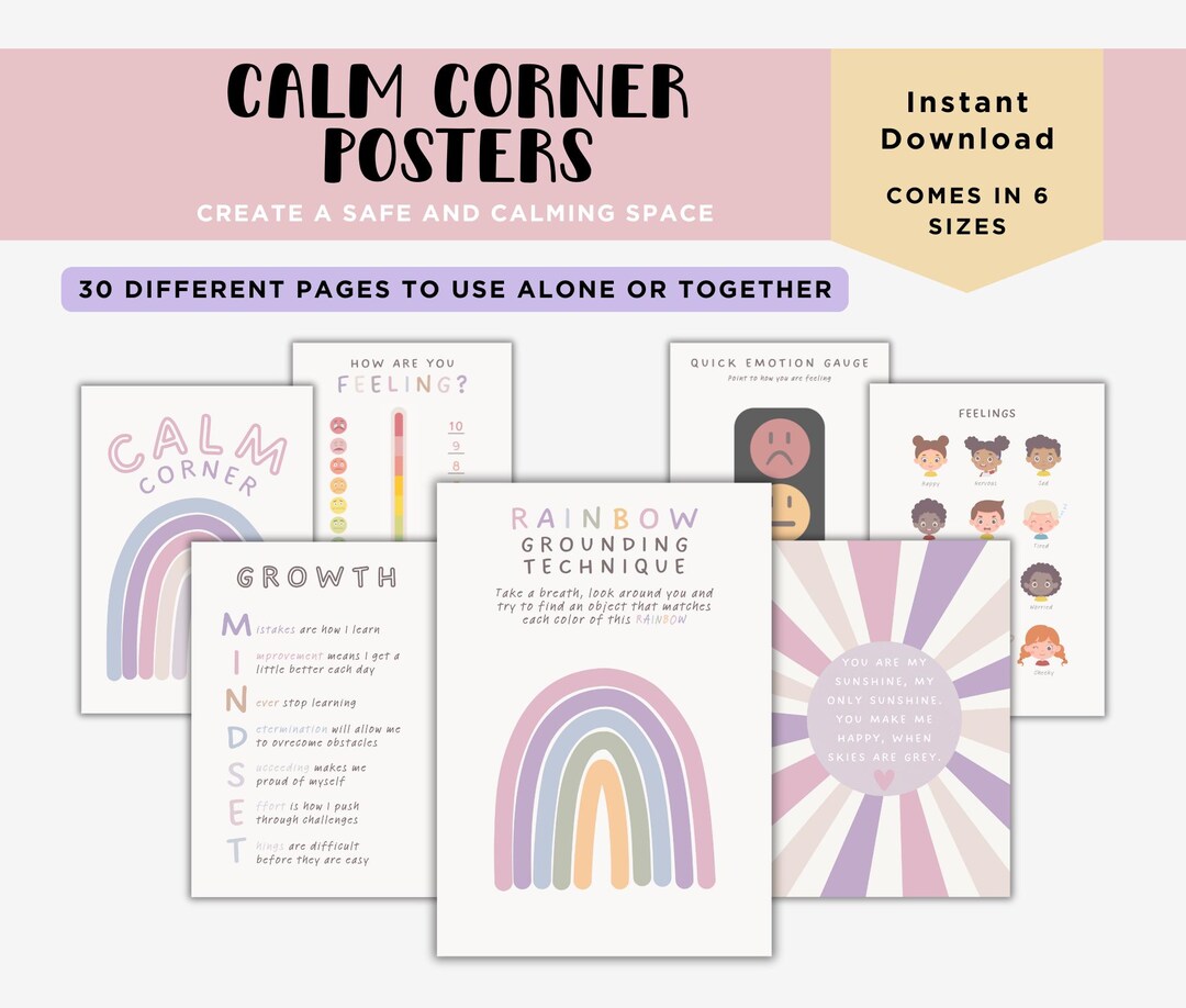 30 Calm Corner Educational Posters Learning Resources Emotional ...