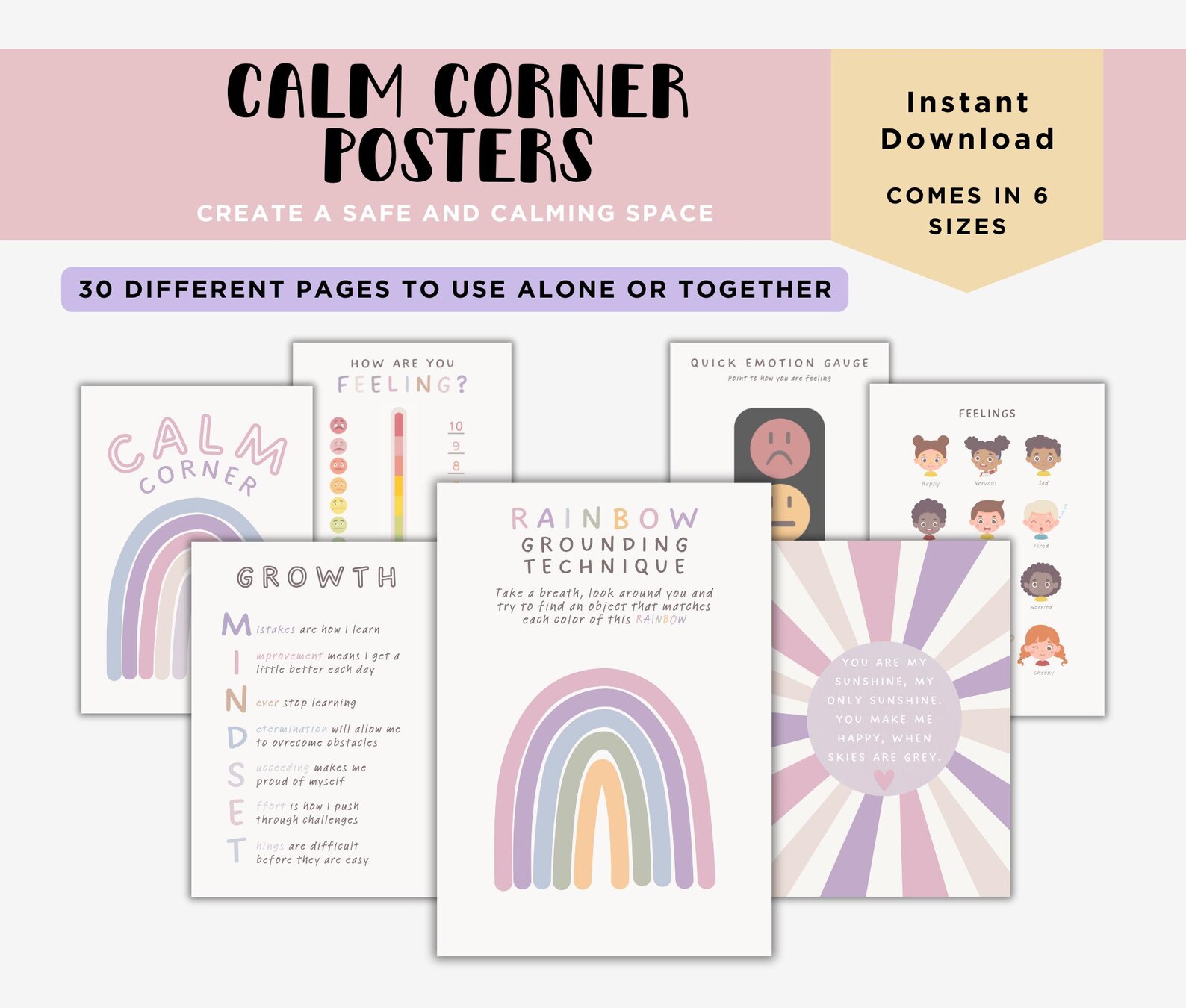 30 Calm Corner Educational Posters Learning Resources Emotional ...
