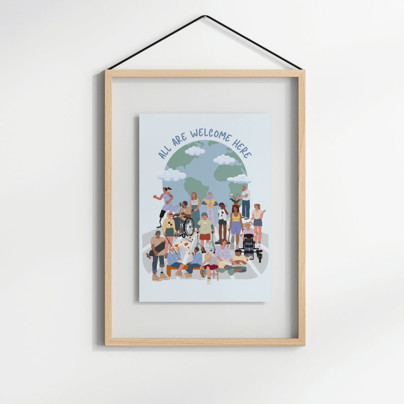 All Are Welcome Here Poster, Inclusion Posters School Counselor, Social ...