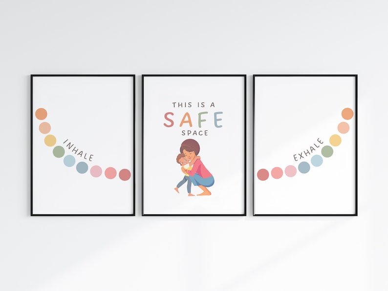 Calming Classroom Posters With Safe Space Signs and Breathing Exercises ...