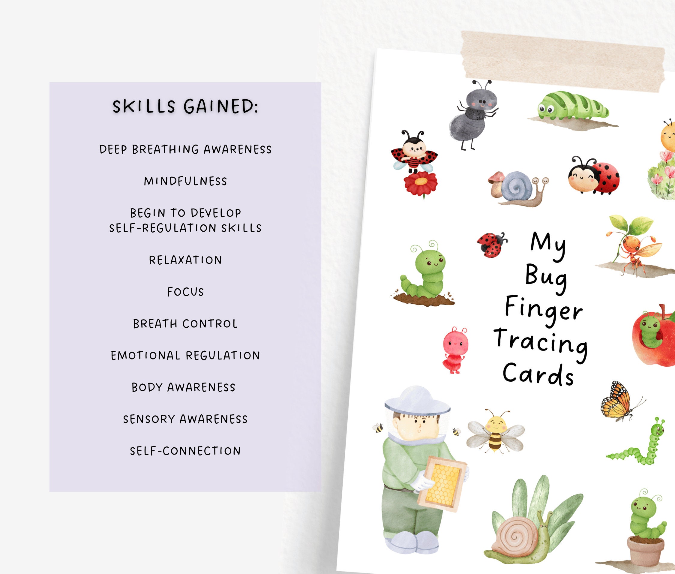 Finger Tracing Flash Cards With Cute Bugs for Your Calm Down Corner Kit ...