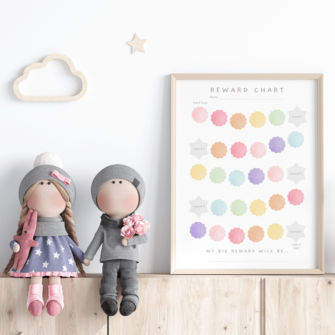 Reward Chart for Kids, Toddler Reward Chart, Printable Rainbow Reward ...