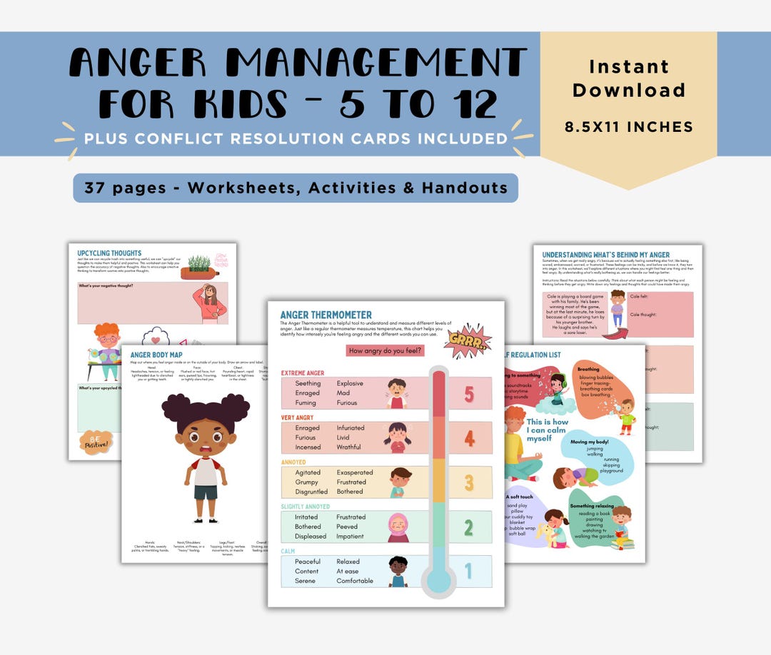 Kids Anger Management Workbook, Child Therapy, Emotional Regulation ...