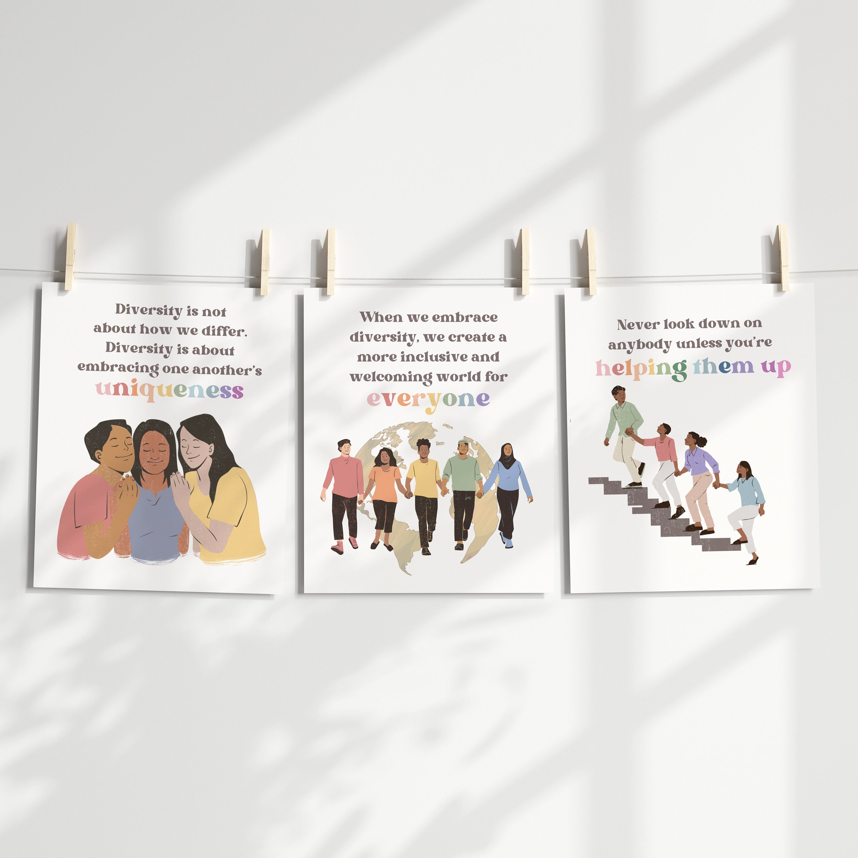 Diversity Inclusion Posters for Office, School Counselor, Social Worker ...