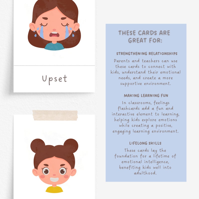 Feelings Flashcards Emotions Cards Montessori Materials - Etsy