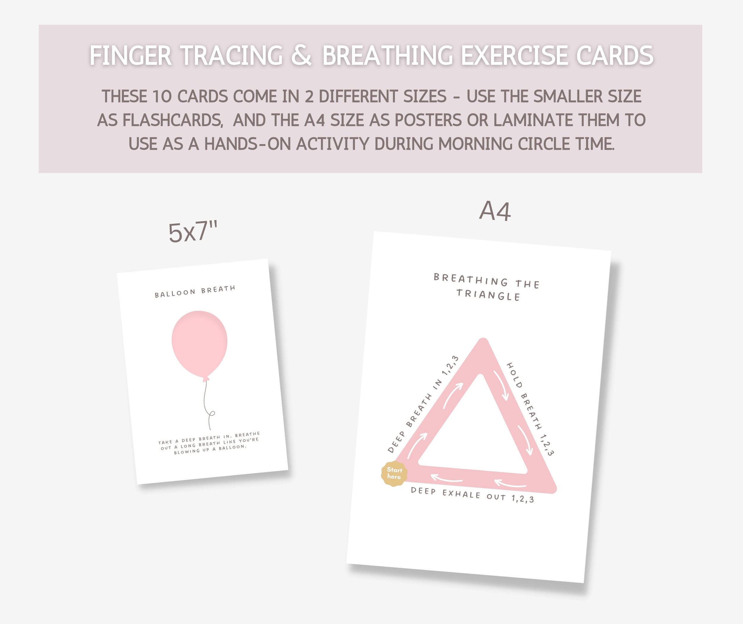 Finger Tracing and Breathing Exercise Calm Down Cards and Posters ...
