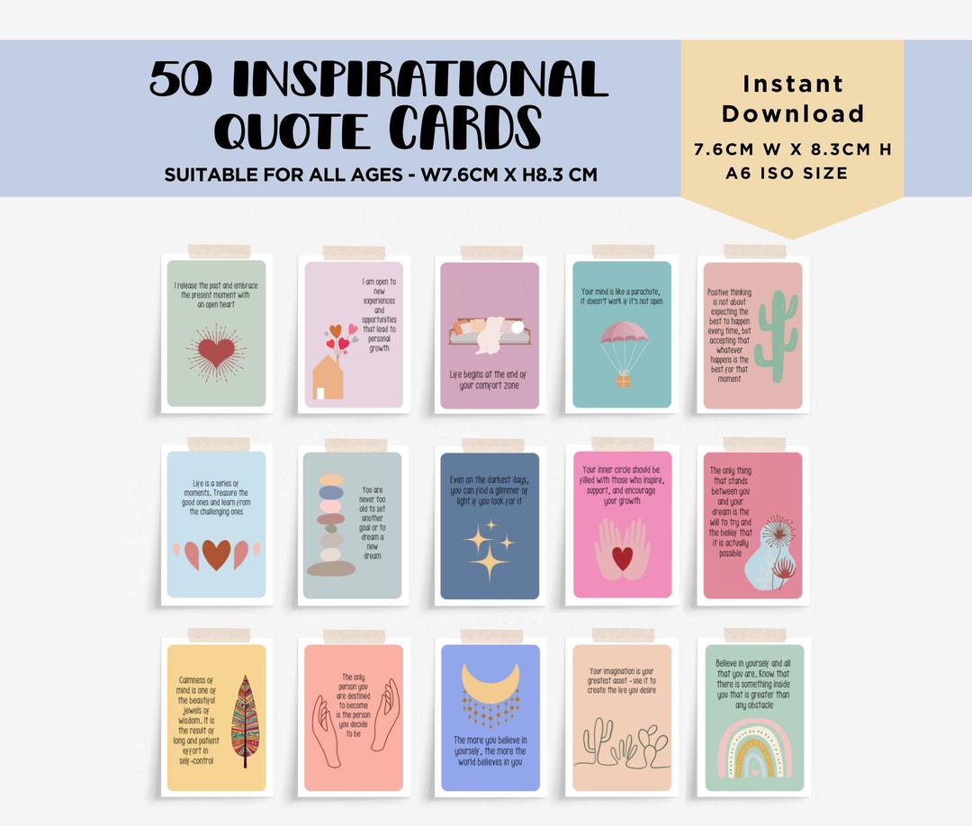 Affirmation Cards With Inspirational Quotes, Mindfulness Cards ...