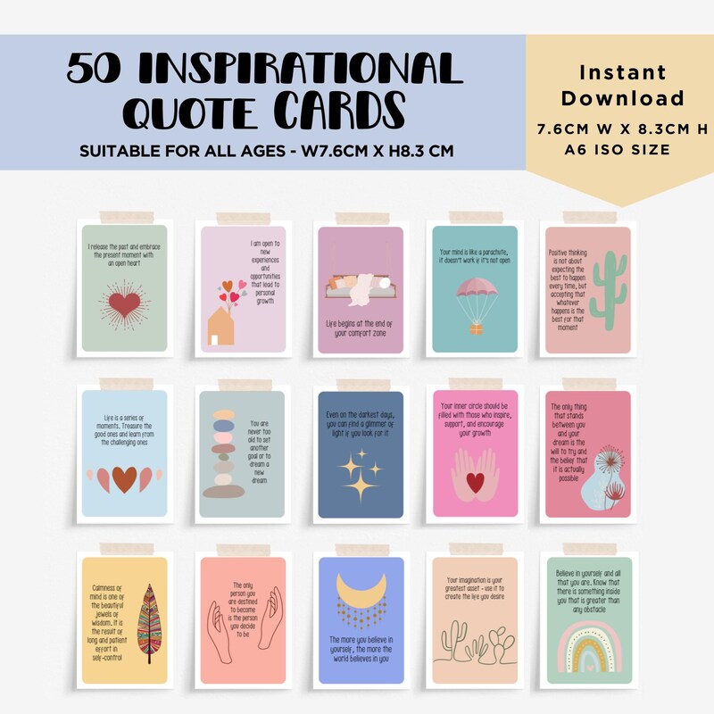 Motivational Cards - Etsy