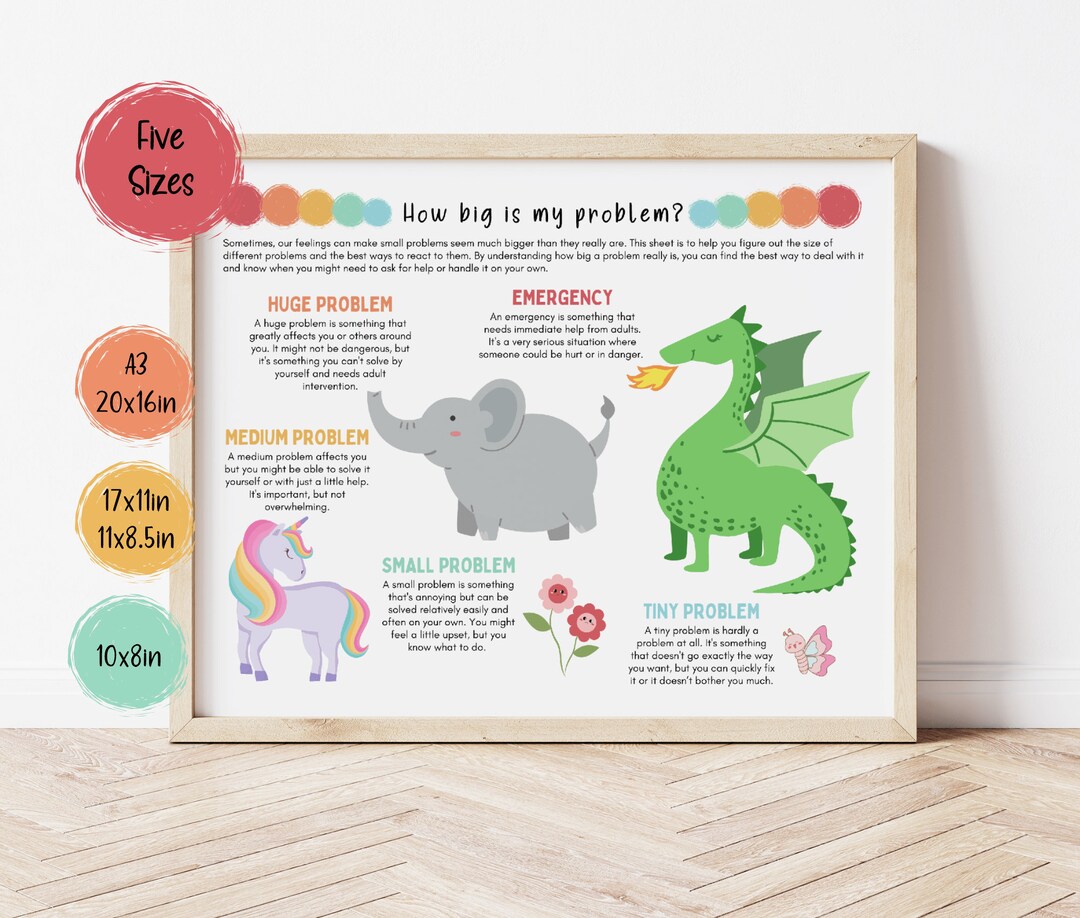 Calm Corner How Big is My Problem Print, Therapy Office Decor, School ...