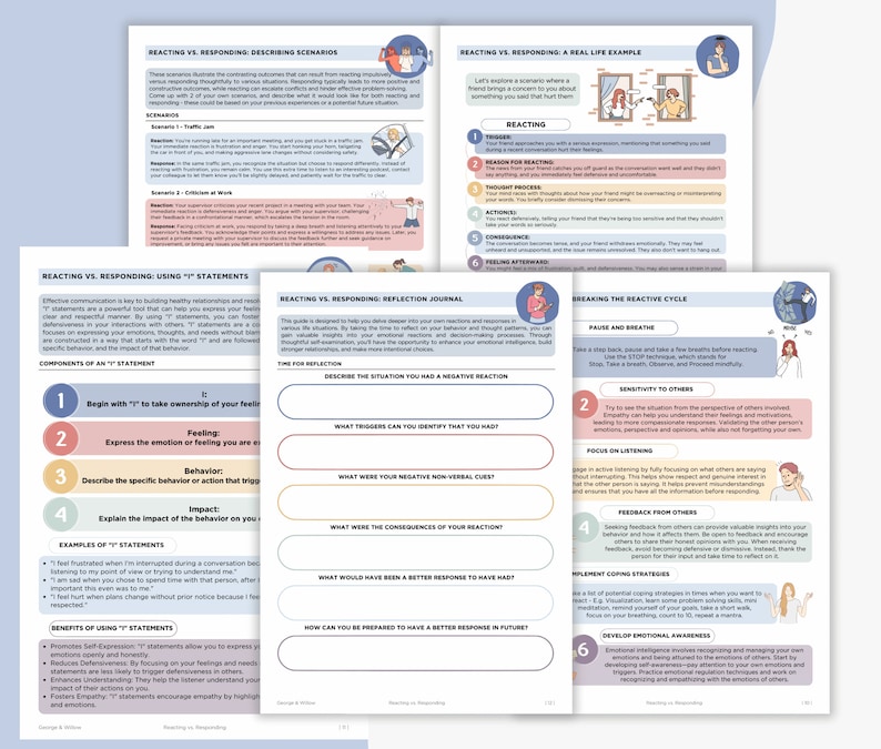 Reacting Vs Responding Communication and Emotional Regulation Skills ...