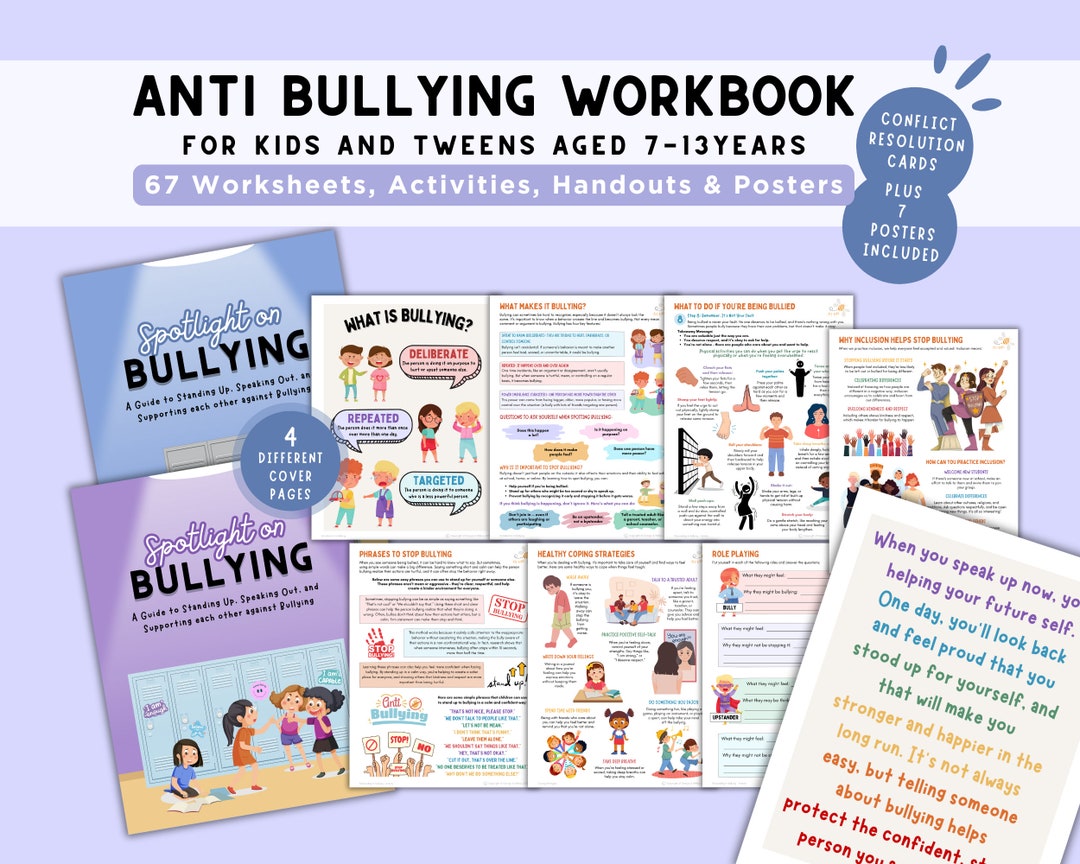 Kids Anti Bullying Workbook or Unit Study, Spotlight on Bullying ...