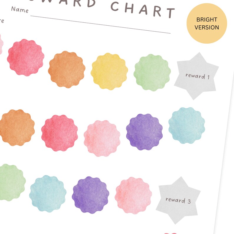 Reward Chart for Kids, Toddler Reward Chart, Printable Rainbow Reward ...